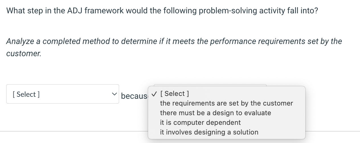 Solved What step in the ADJ framework would the following | Chegg.com