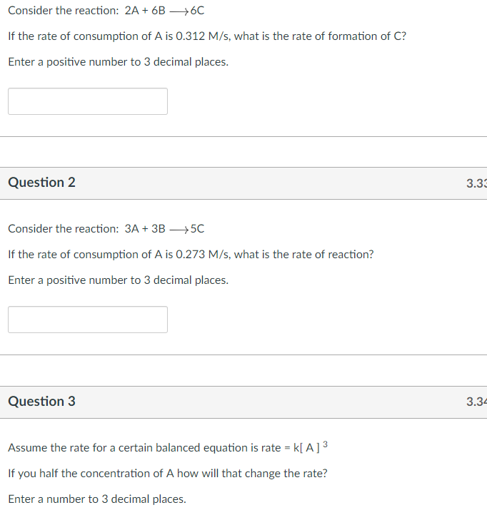 Solved Consider the reaction: 2A + 6B –+6C If the rate of | Chegg.com
