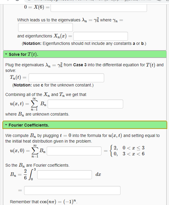 Solved (1 point) In your answers below, for the variable X | Chegg.com