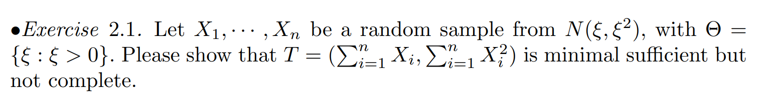 Solved -Exercise 2.1. ﻿Let x1,cdots,xn ﻿be a random sample | Chegg.com