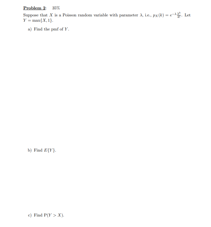 Solved Problem 2 35 Suppose That X Is A Poisson Random 