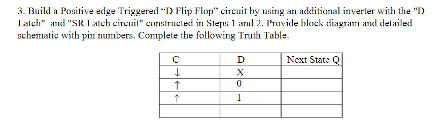 Solved Build a Positive edge Triggered “D Flip Flop” circuit | Chegg.com