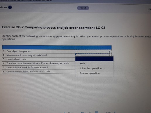 Solved 1ouw/conectntmt ations Saved He Exercise 20-2 | Chegg.com