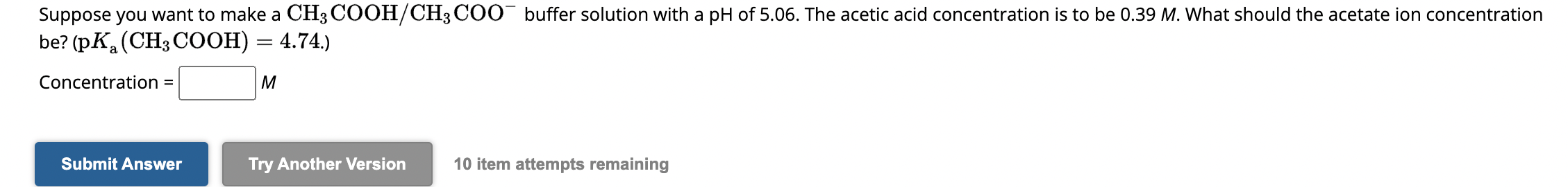Solved Suppose you want to make a CH3COOH/CH3COO−buffer | Chegg.com