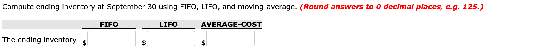 Solved Compute ending inventory at September 30 using FIFO, | Chegg.com
