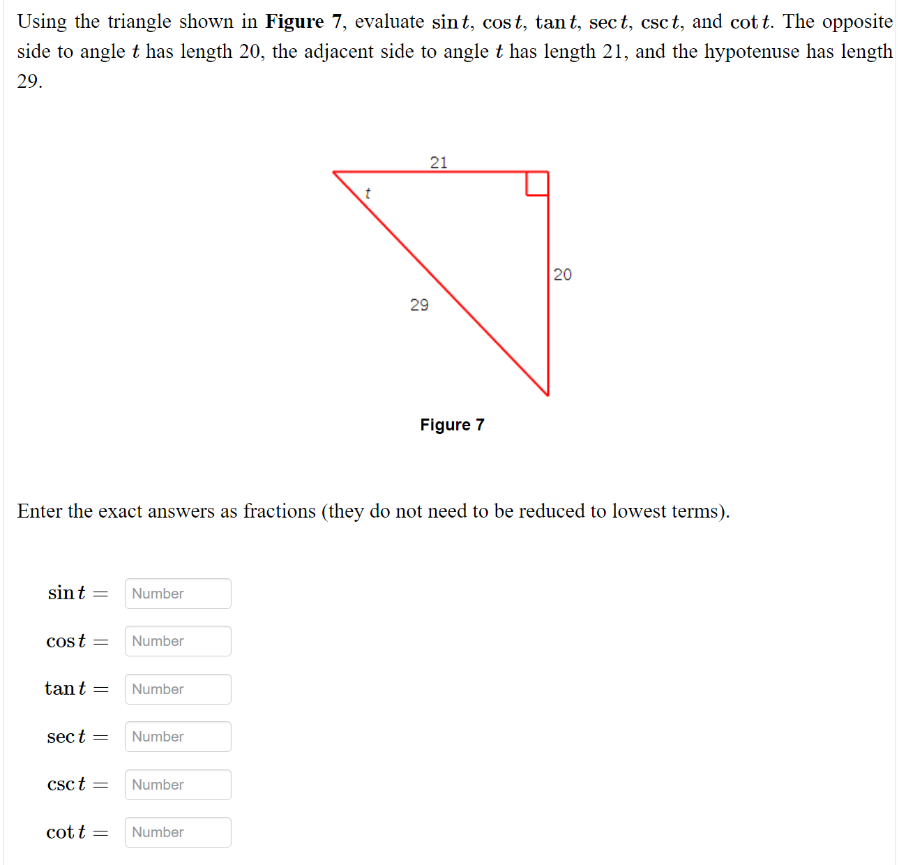 Solved Using the triangle shown in Figure 7, ﻿evaluate | Chegg.com