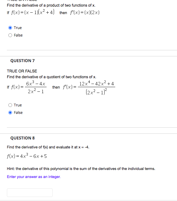 Solved Find the derivative of a product of two functions of | Chegg.com