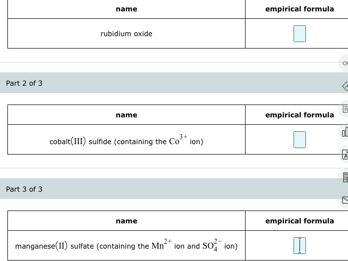 Solved Write the formula for the following ionic compounds: | Chegg.com