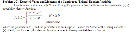 Solved Problem 3C. Expected Value and Moments of a | Chegg.com