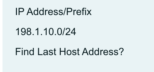 Solved IP Address/Prefix 10.0.0.0/8 Find First Host Address? | Chegg.com