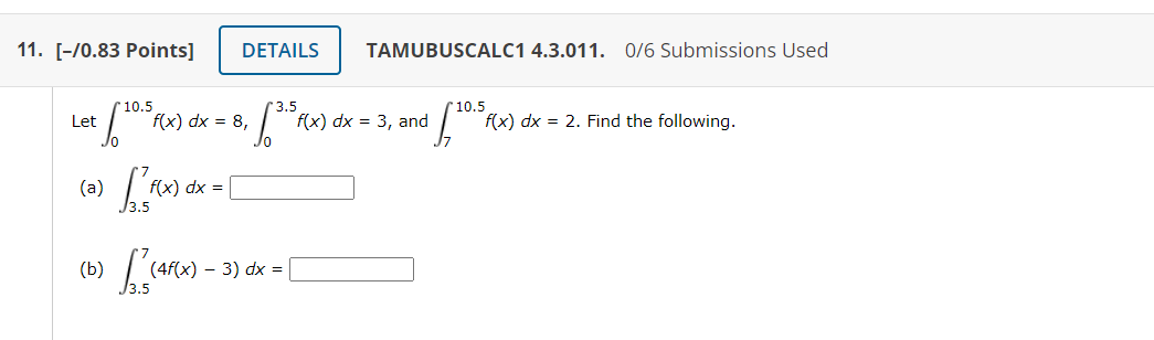 Solved Let ∫010 5f X Dx 8 ∫03 5f X Dx 3 And ∫710 5f X Dx 2