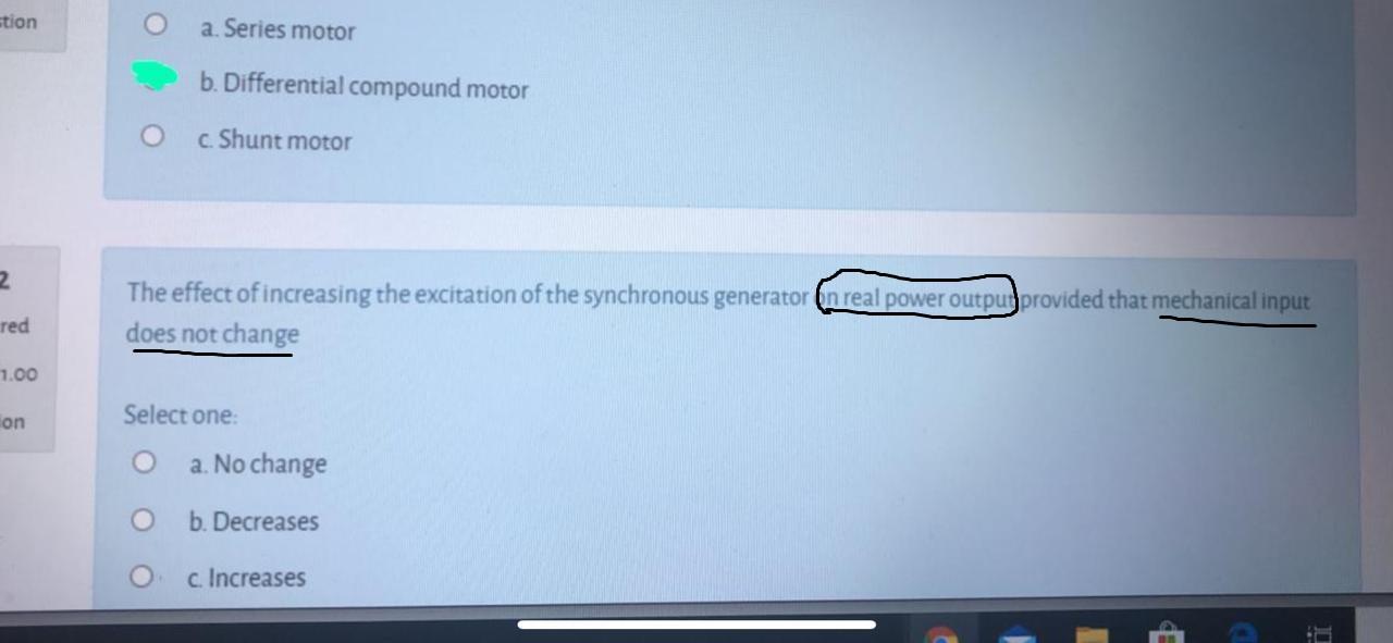 Solved stion a. Series motor b. Differential compound motor | Chegg.com