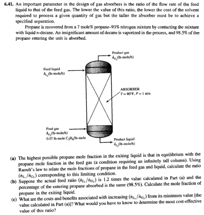 6.41. An important parameter in the design of gas | Chegg.com
