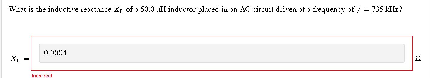Solved What Is The Inductive Reactance Xl Of A 50 0 Ph