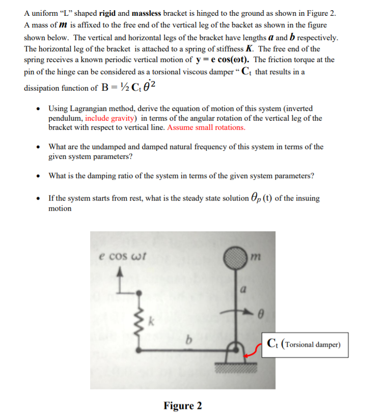 A uniform “L” shaped rigid and massless bracket is | Chegg.com