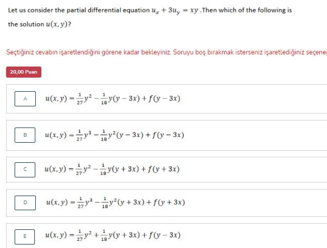 Solved Let us consider the partial differential equation ux | Chegg.com