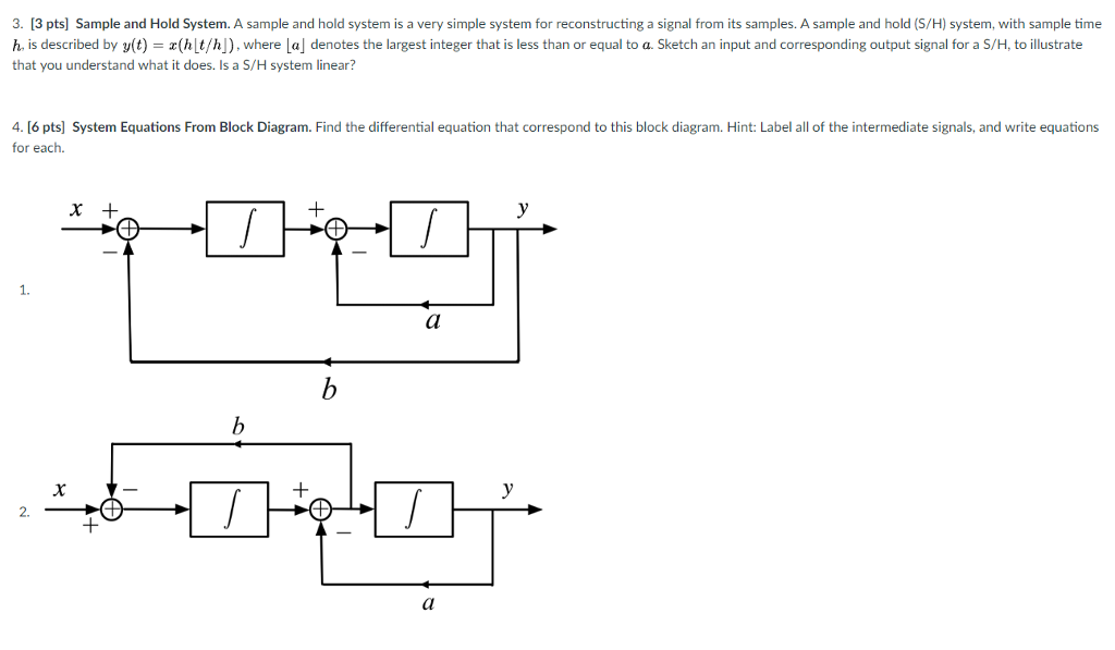 Solved 3 13 pts] Sample and Hold System. A sample and hold | Chegg.com