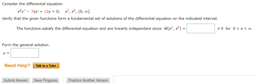 Solved Consider the differential equation Verify that the | Chegg.com