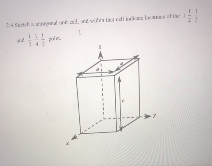 Solved 2.4 Sketch a tetragonal unit cell,and within that | Chegg.com