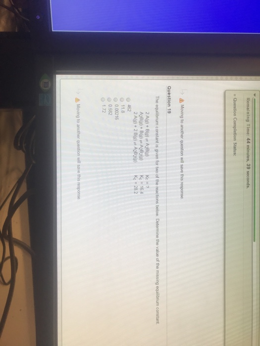 Solved Question Completion Status Question 19 The | Chegg.com