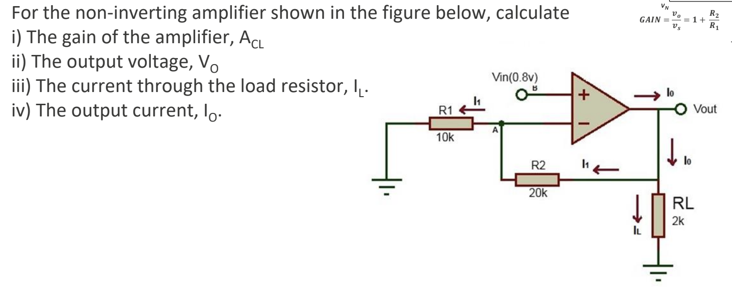 Solved GAIN=vsvo=1+R1R2 | Chegg.com