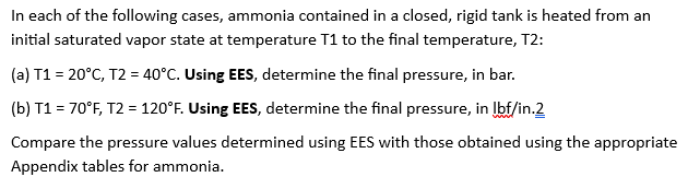 Solved In each of the following cases, ammonia contained in | Chegg.com