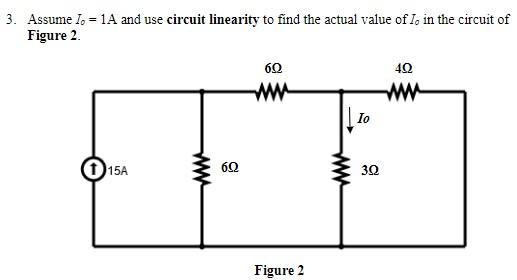 Solved 3. Assume I. = 1A and use circuit linearity to find | Chegg.com