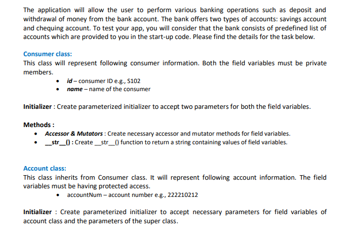 Solved The application will allow the user to perform | Chegg.com