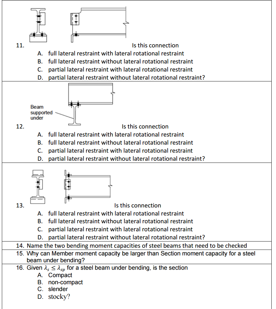 Solved E- ** 11. Is this connection A. full lateral | Chegg.com