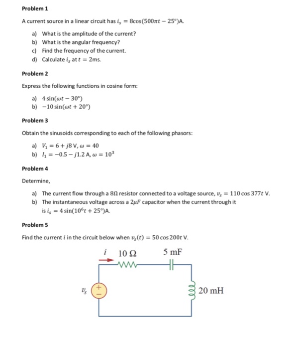 Solved Problem 1 A current source in a linear circuit has is | Chegg.com