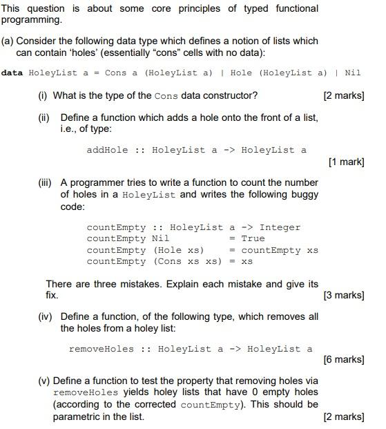 Solved This question is about some core principles of typed | Chegg.com