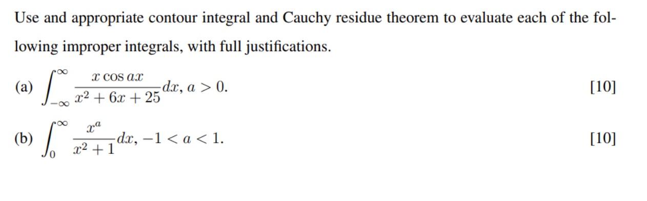 Solved Use and appropriate contour integral and Cauchy | Chegg.com