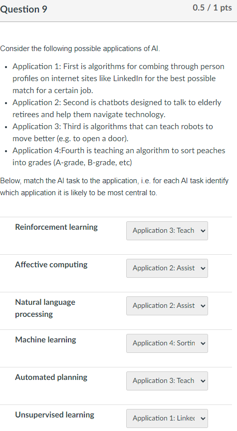Solved Consider the following possible applications of Al. - | Chegg.com