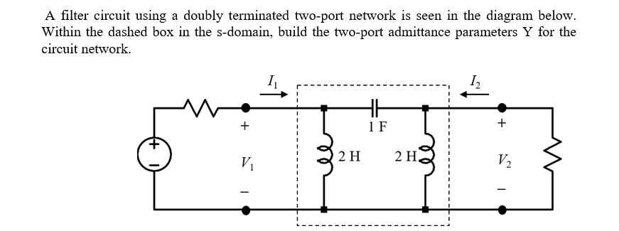 Solved A filter circuit using a doubly terminated two-port | Chegg.com