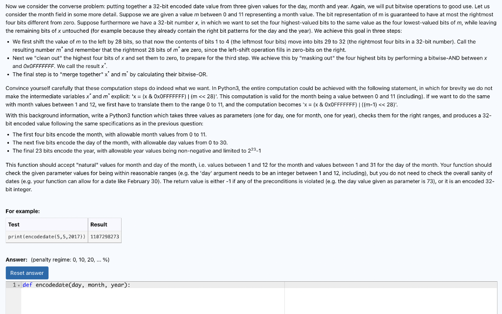 Solved consider the month field in some more detail. Suppose | Chegg.com