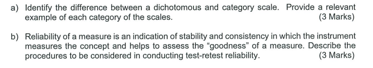Solved a) Identify the difference between a dichotomous and | Chegg.com