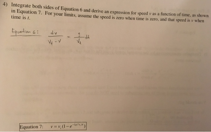Solved 4) Integrate both sides of Equation 6 and derive an | Chegg.com