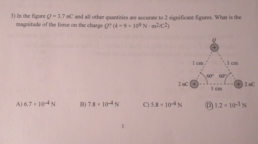 Solved 3) In the figure Q 3.7 nC and all other quantities | Chegg.com