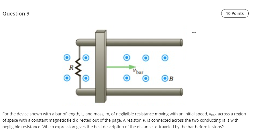 Solved Question 9For the device shown with a bar of length, | Chegg.com