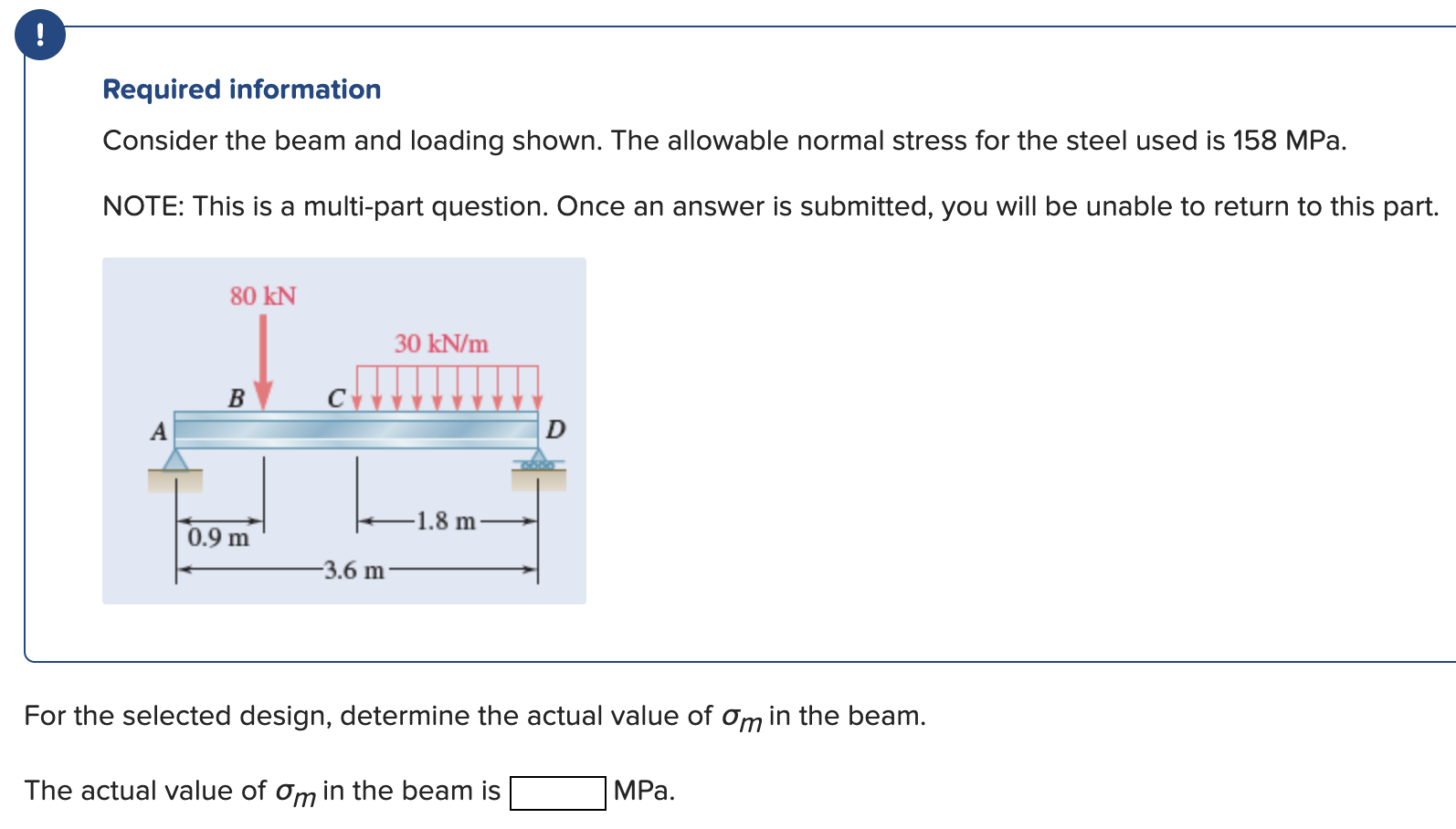 Solved Required information Consider the beam and loading | Chegg.com