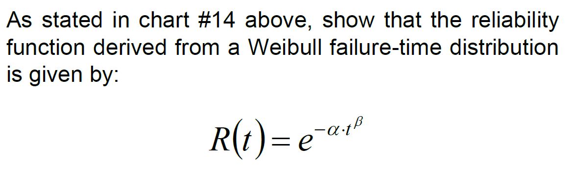 Weibull Reliabilitv Plot with 01As stated in chart | Chegg.com