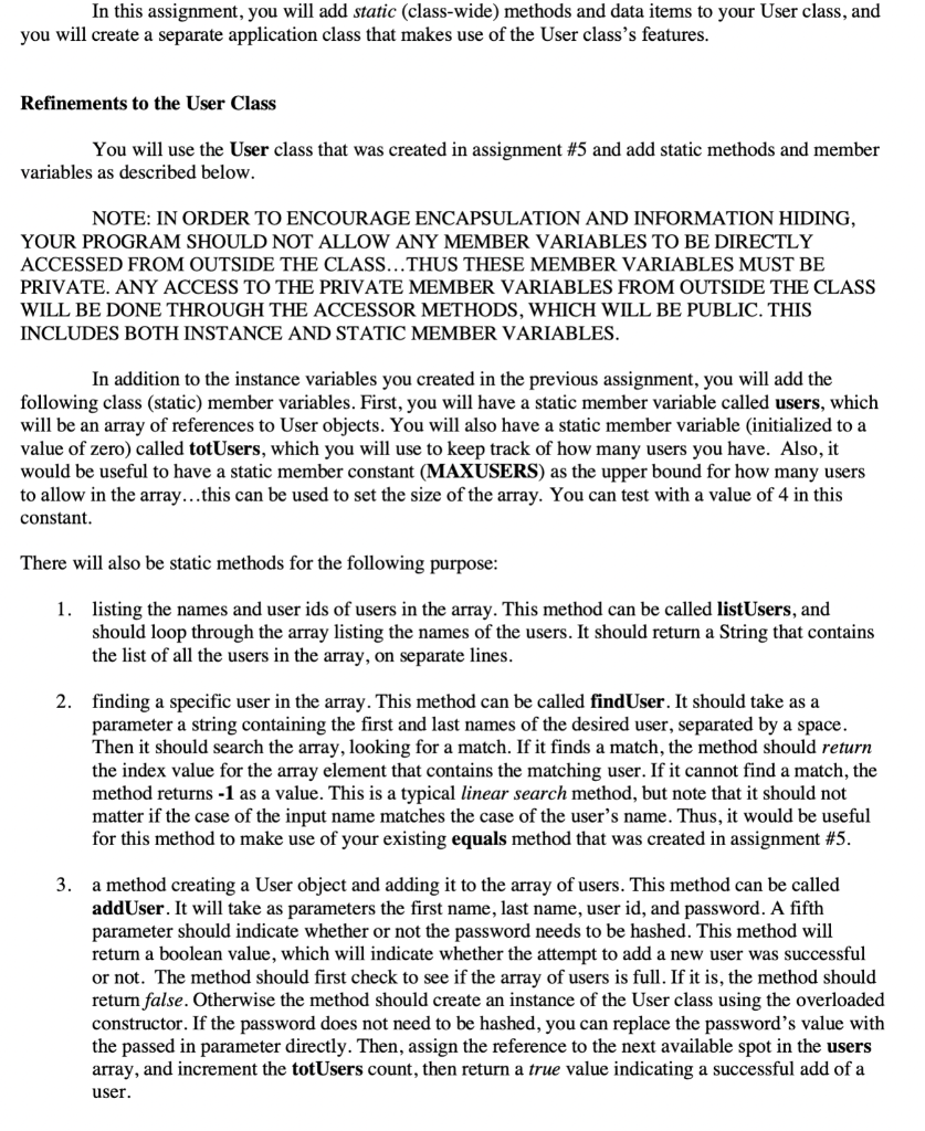 Solved In this assignment, you will add static (class-wide) | Chegg.com