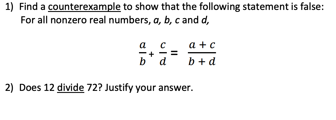 Solved 1 Find A Counterexample To Show That The Following 
