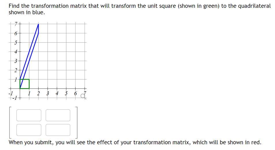 Solved Find the transformation matrix that will transform | Chegg.com