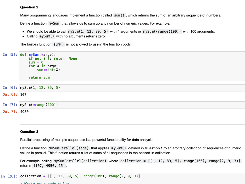 Solved Further Define A Function Myparallel Aggfunc Seqs