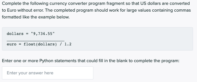 Solved Complete the following currency converter program | Chegg.com