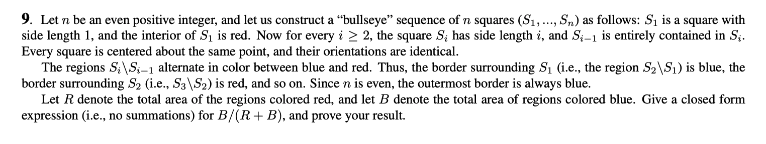 Solved 9. Let n be an even positive integer, and let us | Chegg.com