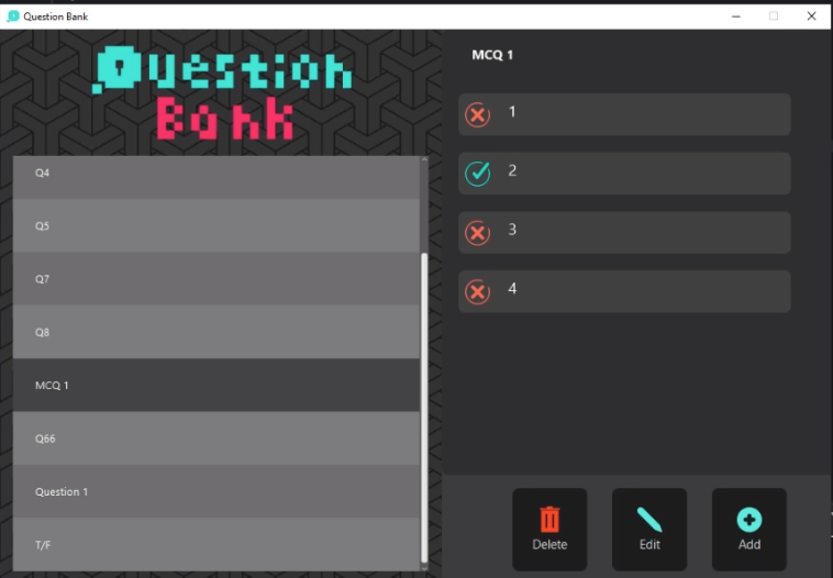 Design and implement a JavaFX Question Bank Creator. | Chegg.com