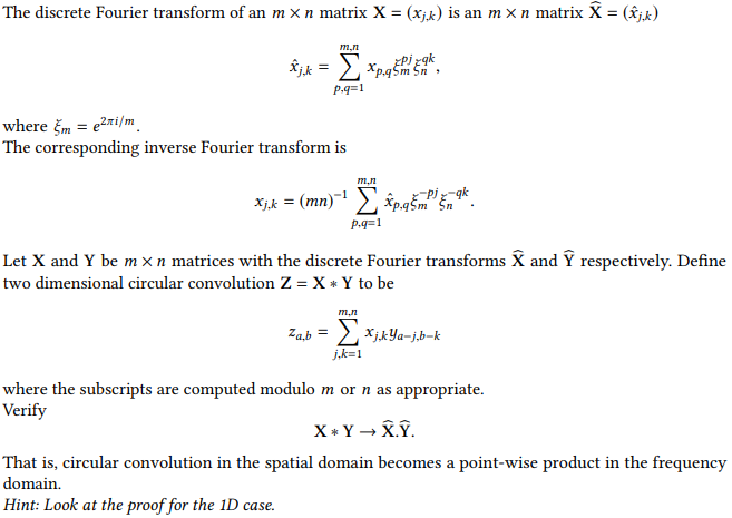Solved The discrete Fourier transform of an m × n matrix X = | Chegg.com