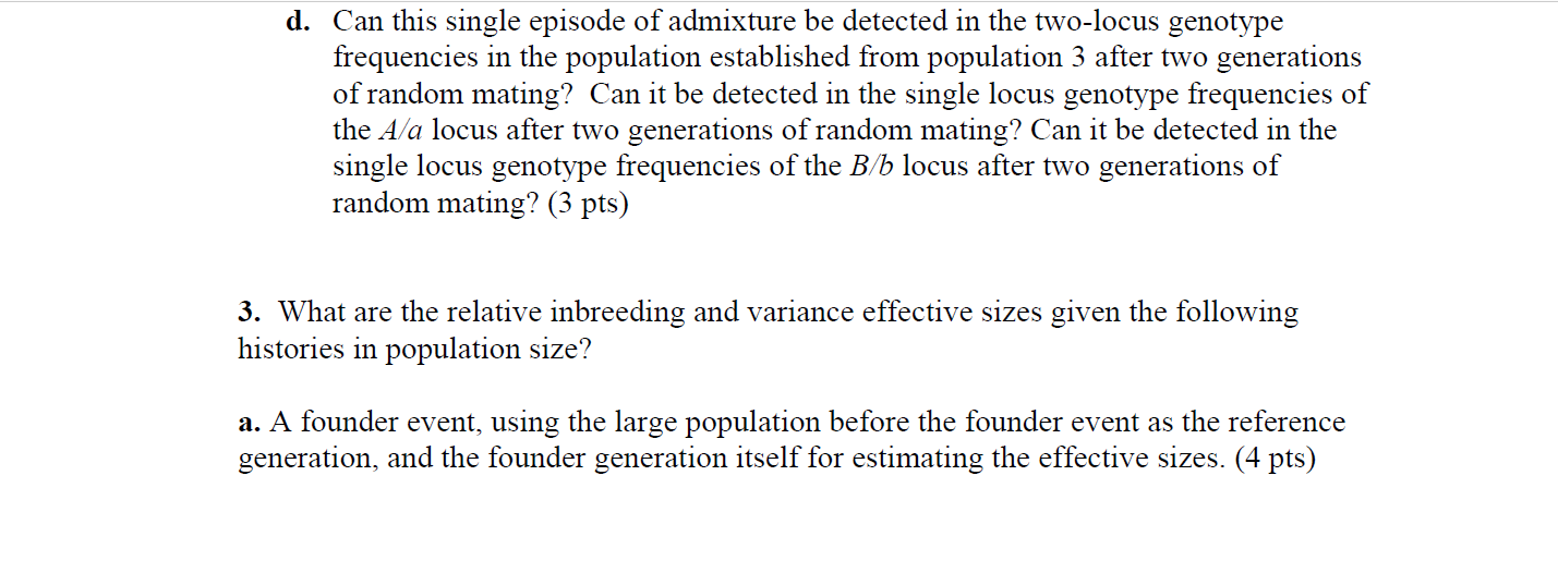 Solved 1. Given random mating, what will the genotype | Chegg.com